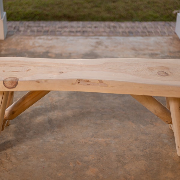 Rustic Outdoor Log Bench - Etsy