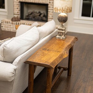Rustic Log Sofa Table Living Room Console Table Log Leg Table for Couch ...