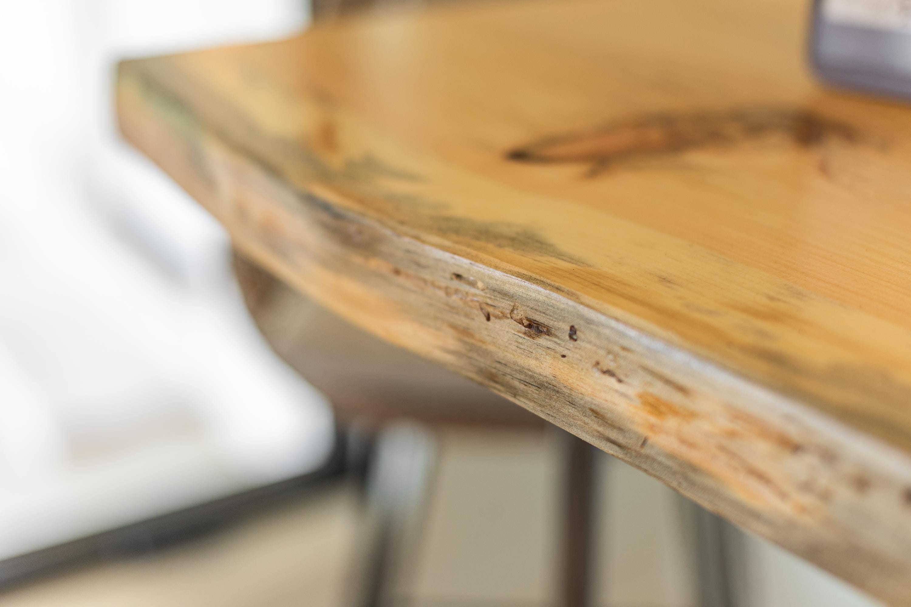 Live Edge Pub Style Table With Modern Industrial Pipe Base - Etsy