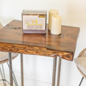 Live Edge Pub Style Table With Modern Industrial Pipe Base - Etsy