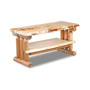 Rustic Live Edge Log TV Stand for Living Room With Media Center ...