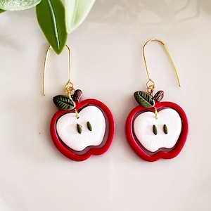 Back to School Apple Dangles | Polymer Clay Earrings | Teacher Earrings ...
