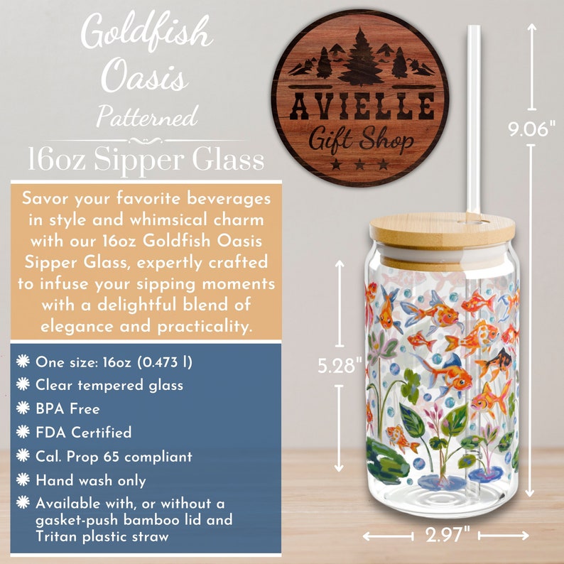 Goldfish Mug Glass Goldfish Fish Tumbler Koi Fish Cup Fishtank Decor ...