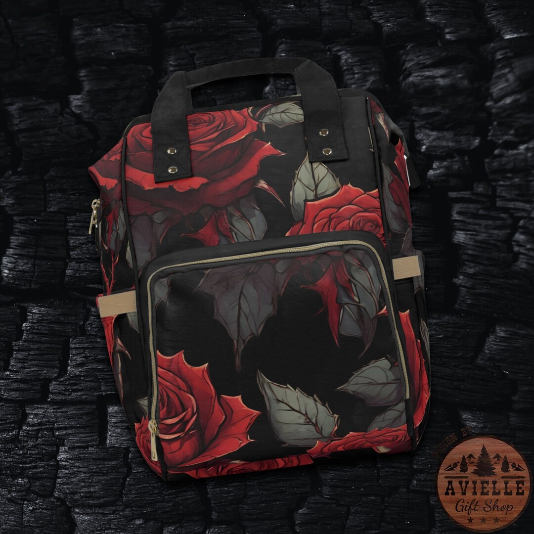 Dark Vintage Gothic Roses Gothic Diaper Bag Gothic Mama Diaper Backpack ...