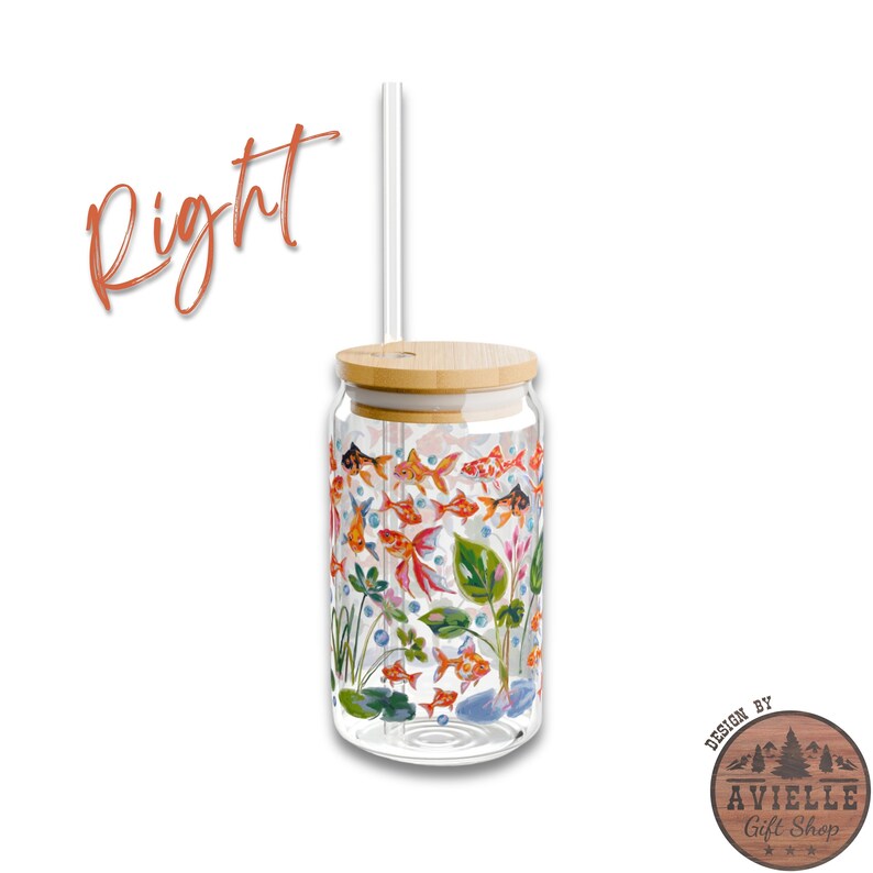 Goldfish Mug Glass Goldfish Fish Tumbler Koi Fish Cup Fishtank Decor ...