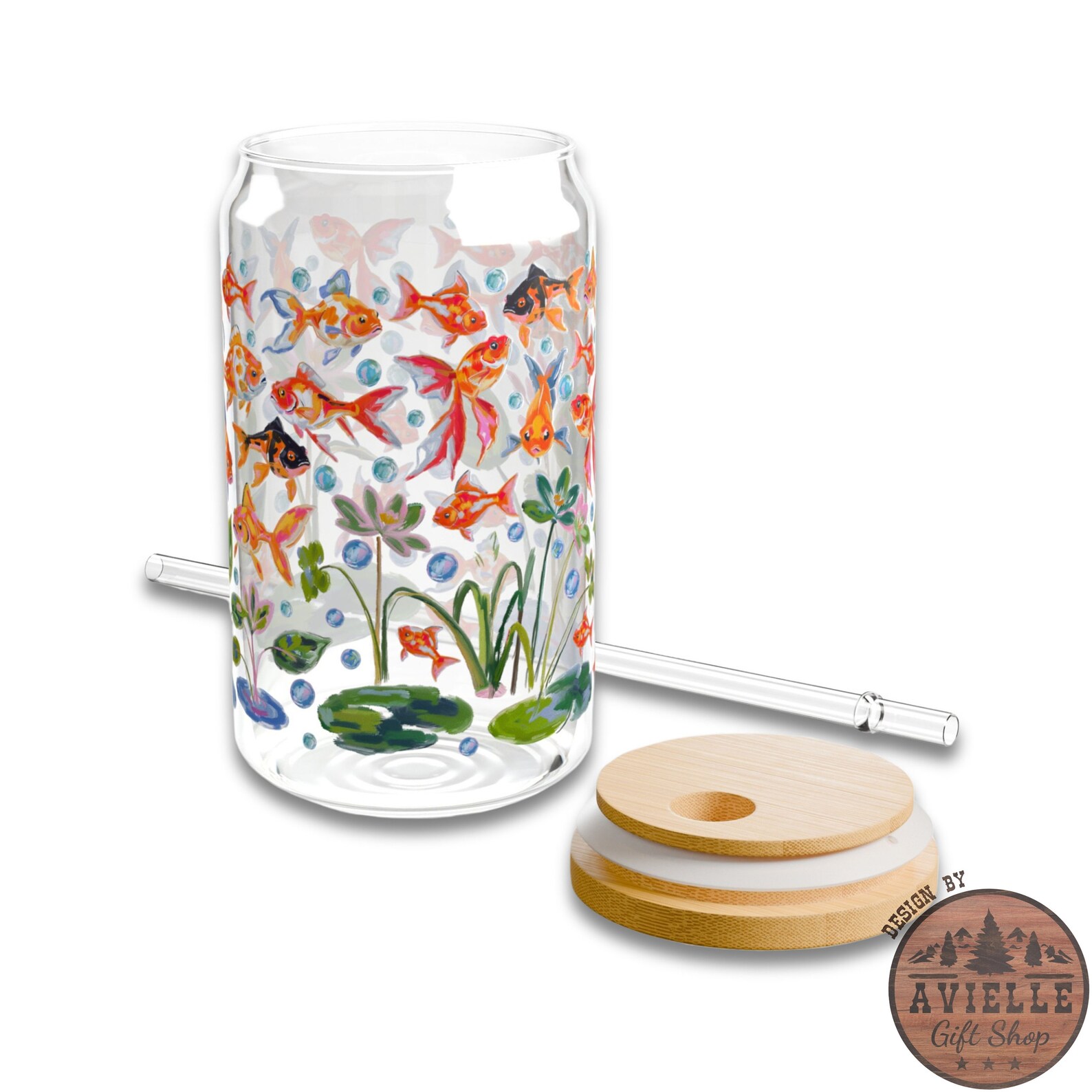 Goldfish Mug Glass Goldfish Fish Tumbler Koi Fish Cup Fishtank Decor ...