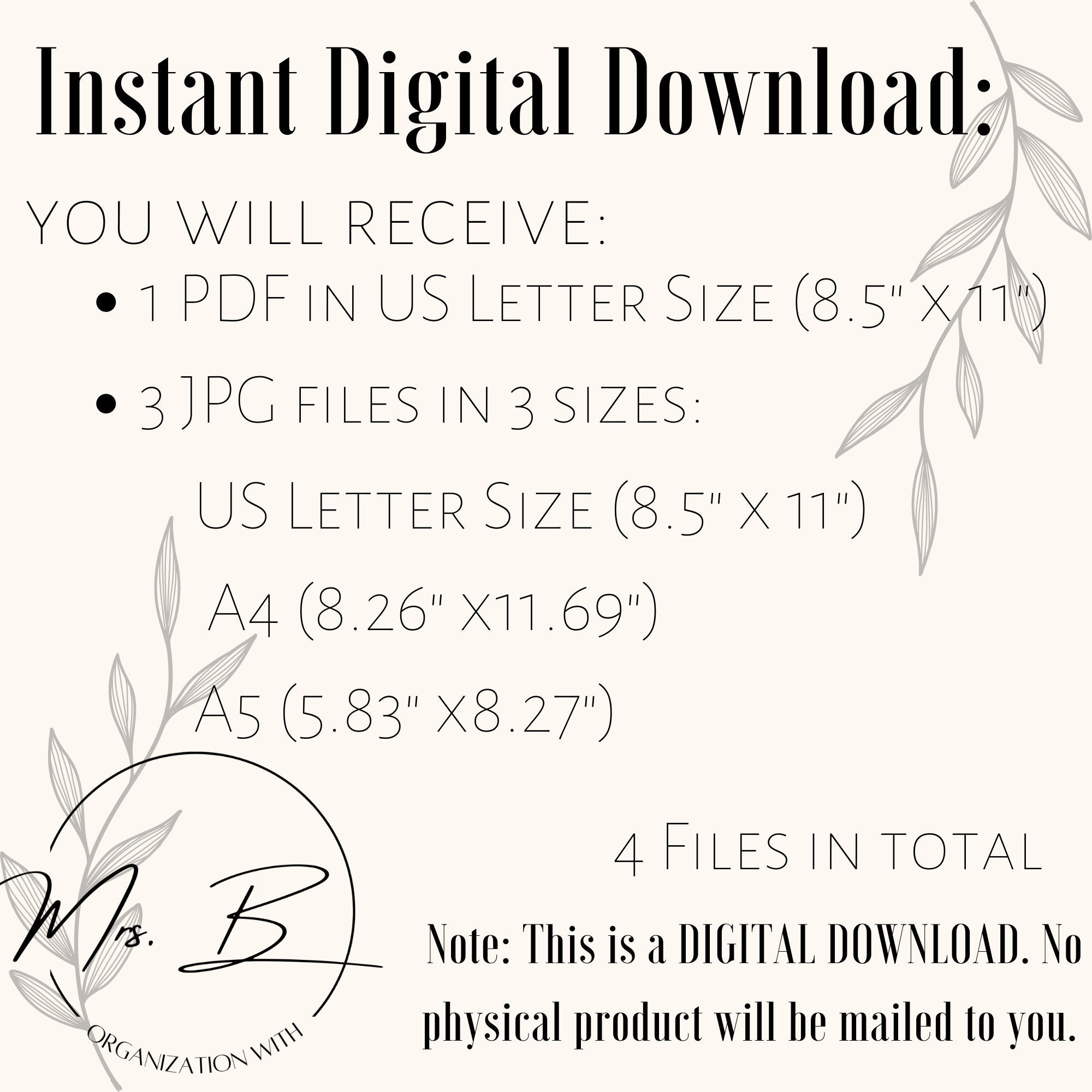 Modern Printable Natural Weekly Planner | Boho Digital Download ...