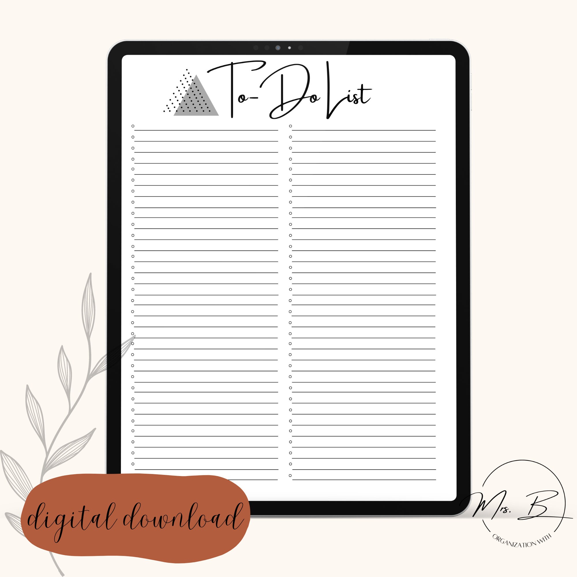 Minimalist Printable To-do List Simple Modern Design Digital Download ...