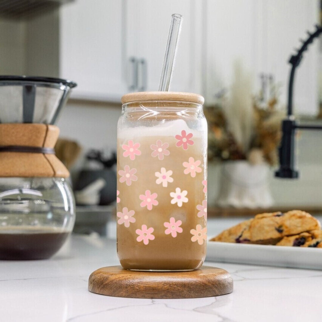Floral Spring Libbey Glass/iced Coffee Spring Glass/spring Libbey Glass ...
