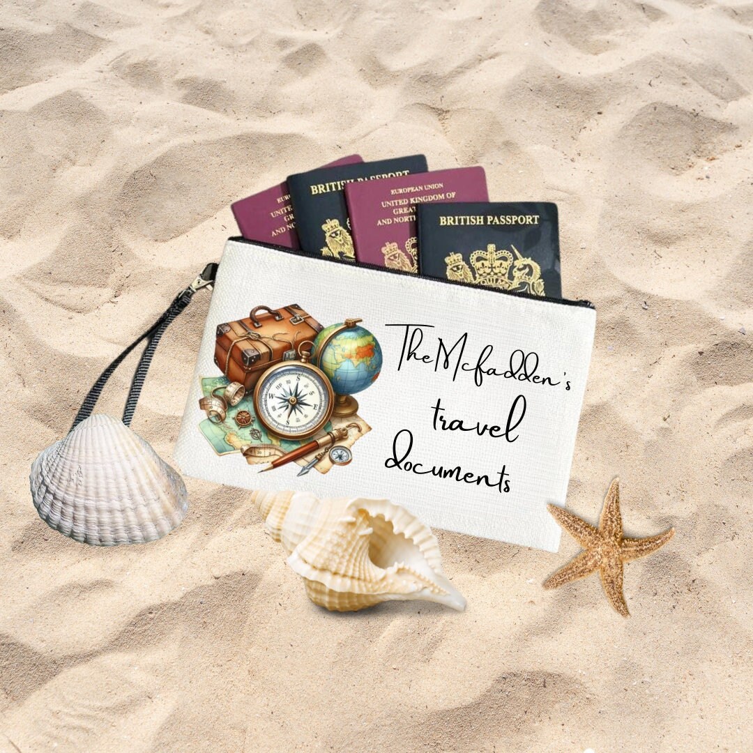 Personalised Travel Document Holder/custom Design Holiday Documents ...