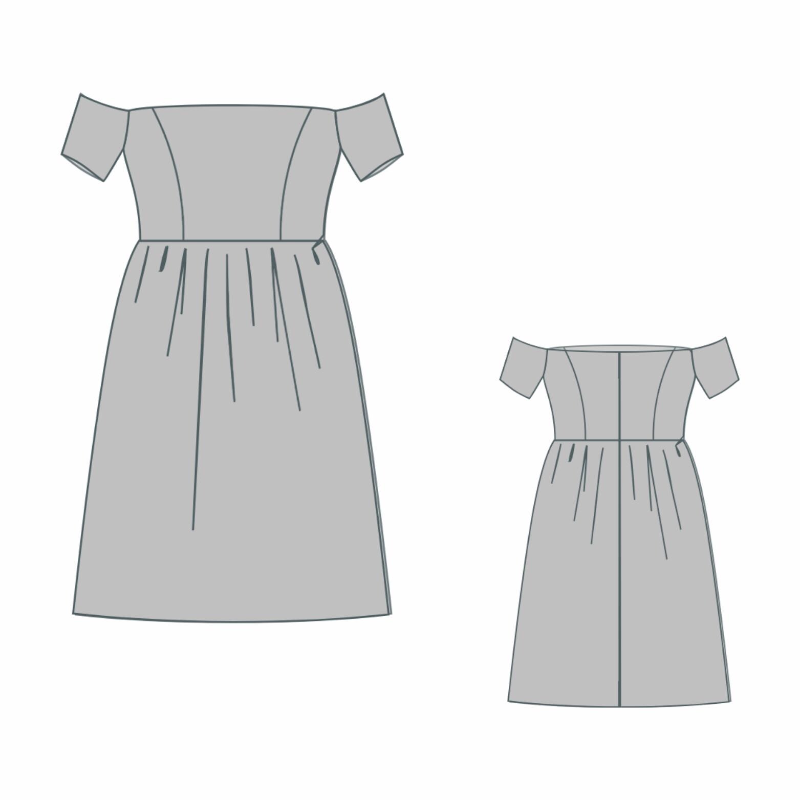 Elegant Off-shoulder Dress Sewing Pattern,sizes ;US 2 to 30 and XS to ...
