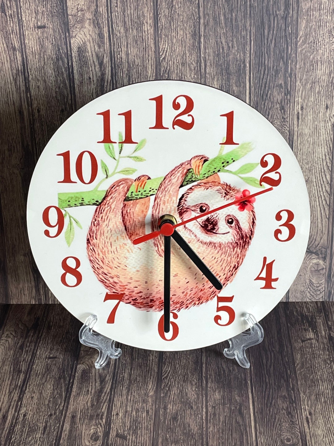 Free Postage Sloth Clock Sloth Gift Hanging Sloth Kids - Etsy