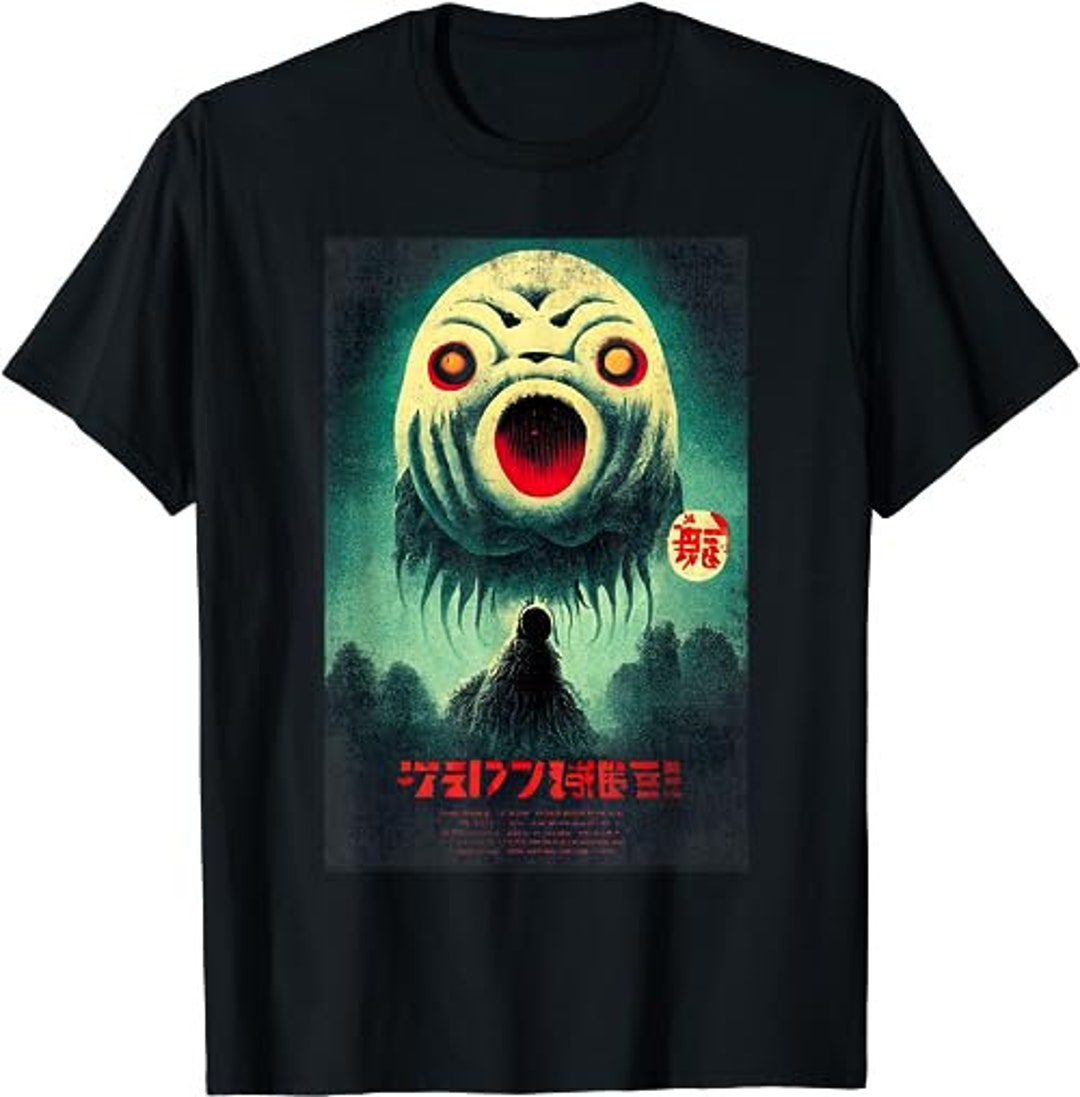 Vintage Monster Horror Poster AI Art Halloween Poster Retro T-shirt ...