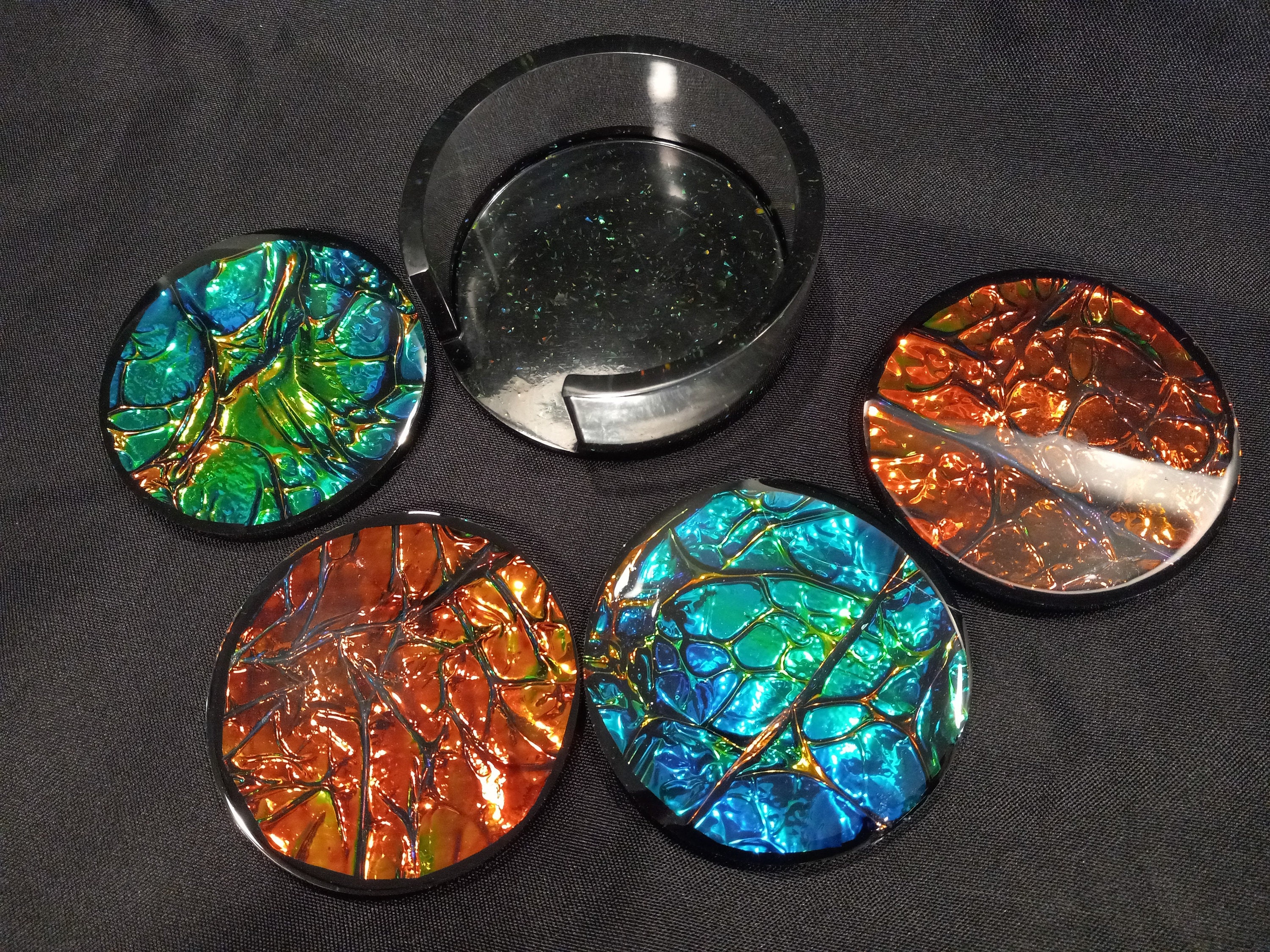 Iridescent Color Shift Coasters. - Etsy