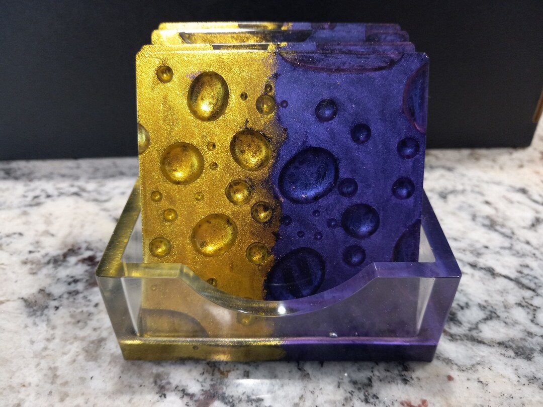 Water Drop Coasters in Baltimore Ravens Colors! Set of Four - Etsy