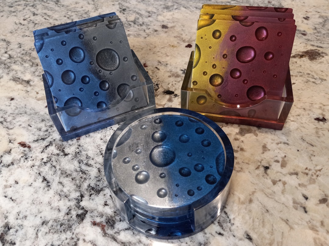 Rain Drop Water Drop Effect Resin Coasters - Etsy