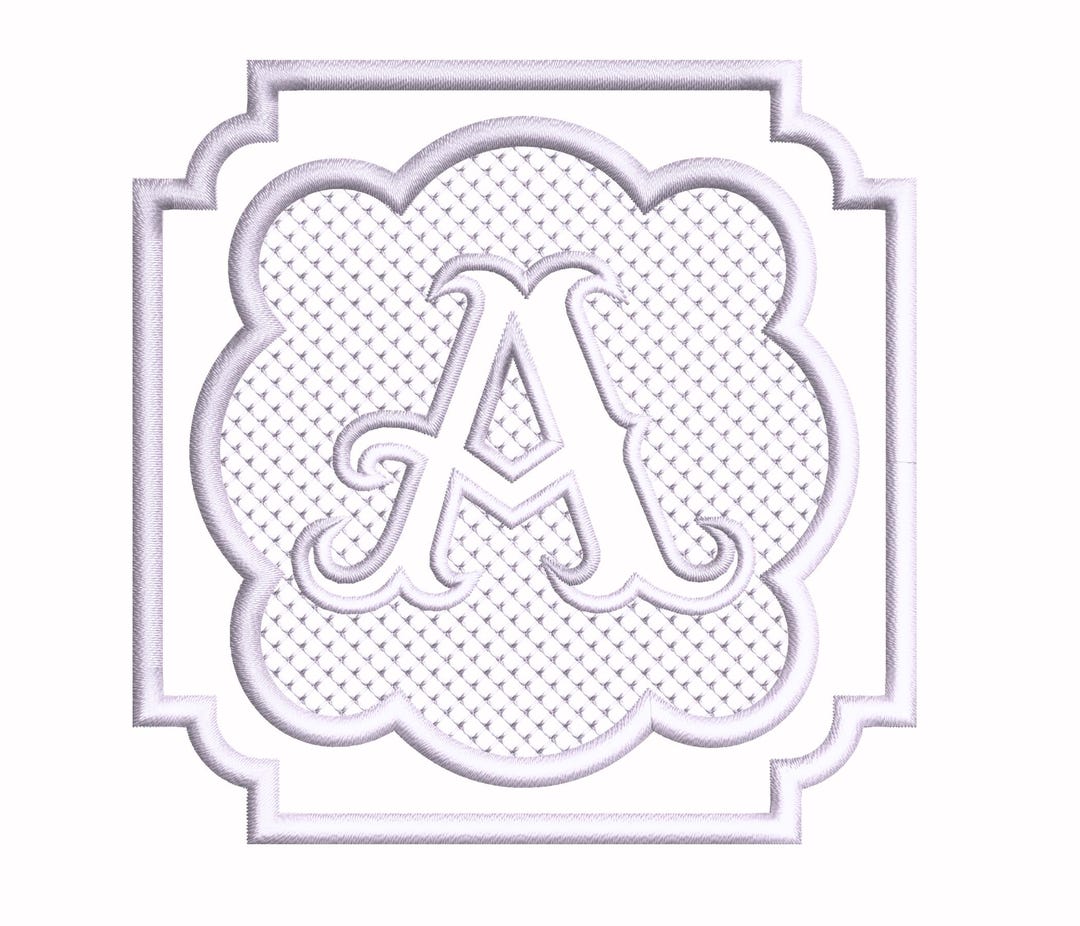 A to Z Monogram Embroidery Designs Embossed Embroidery Monogram Font ...