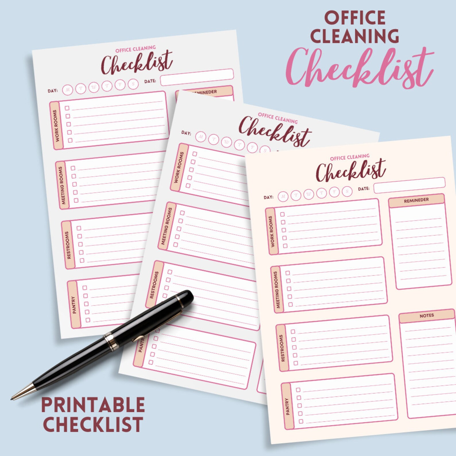 Office Cleaning Checklist, Printable Cleaning Schedule, Instant ...