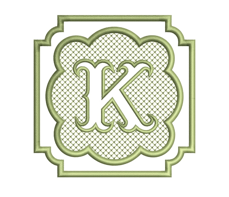 A to Z Monogram Embroidery Designs Embossed Embroidery Monogram Font ...