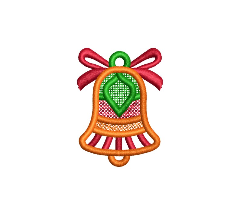 FSL Christmas Embroidery Design | Bell Embroidery Designs | Jingle Bell ...