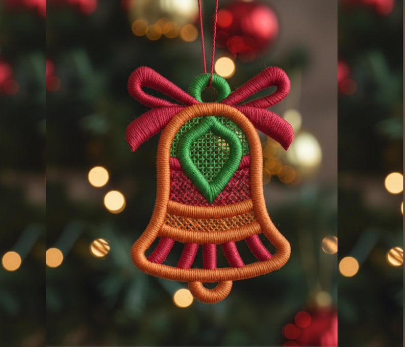 FSL Christmas Embroidery Design | Bell Embroidery Designs | Jingle Bell ...