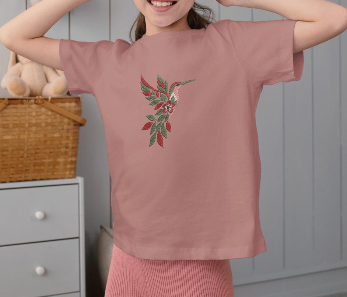 Floral Hummingbird Embroidery Design, Hummingbird Pattern, Floral Bird ...