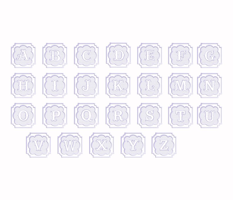 A to Z Monogram Embroidery Designs Embossed Embroidery Monogram Font ...