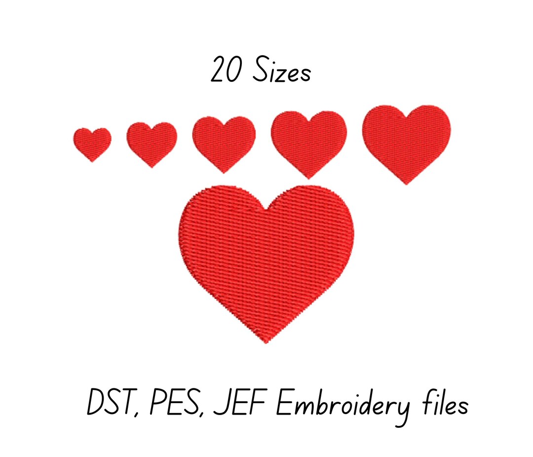 Heart Embroidery Design - Mini Heart Machine Embroidery File Valentines ...