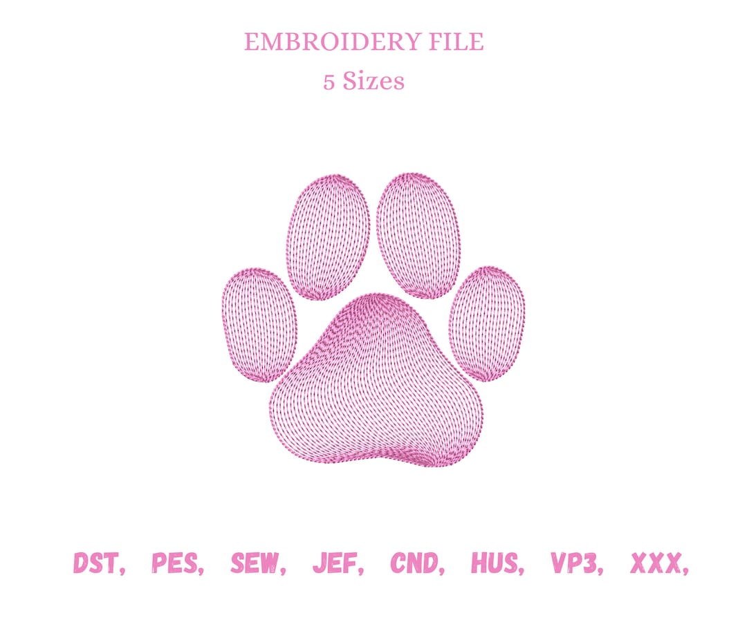 Unique Gift Decor Project Dog Paw Embroidery Design | Creative Thread ...