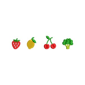 16 Mini Embroidery Designs Bundle of Fruit and Vegetable Embroidery ...
