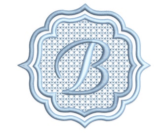 Embossed Machine Embroidery Monogram Font, Knock Down Machine ...