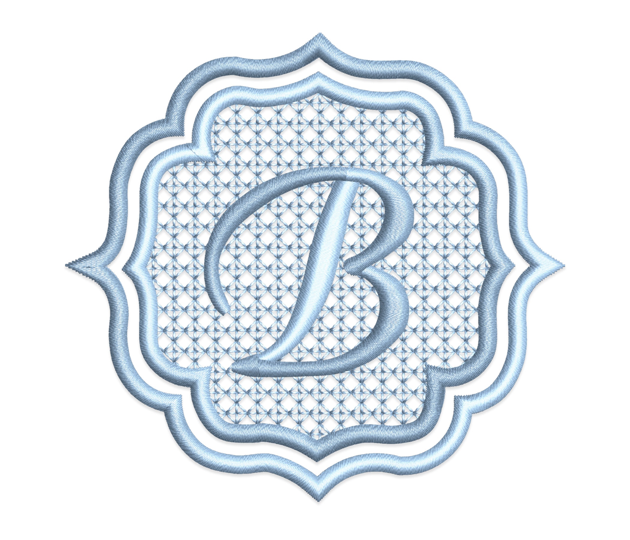 Embossed Embroidery Monogram Font, Machine Embroidery Monogram Font ...