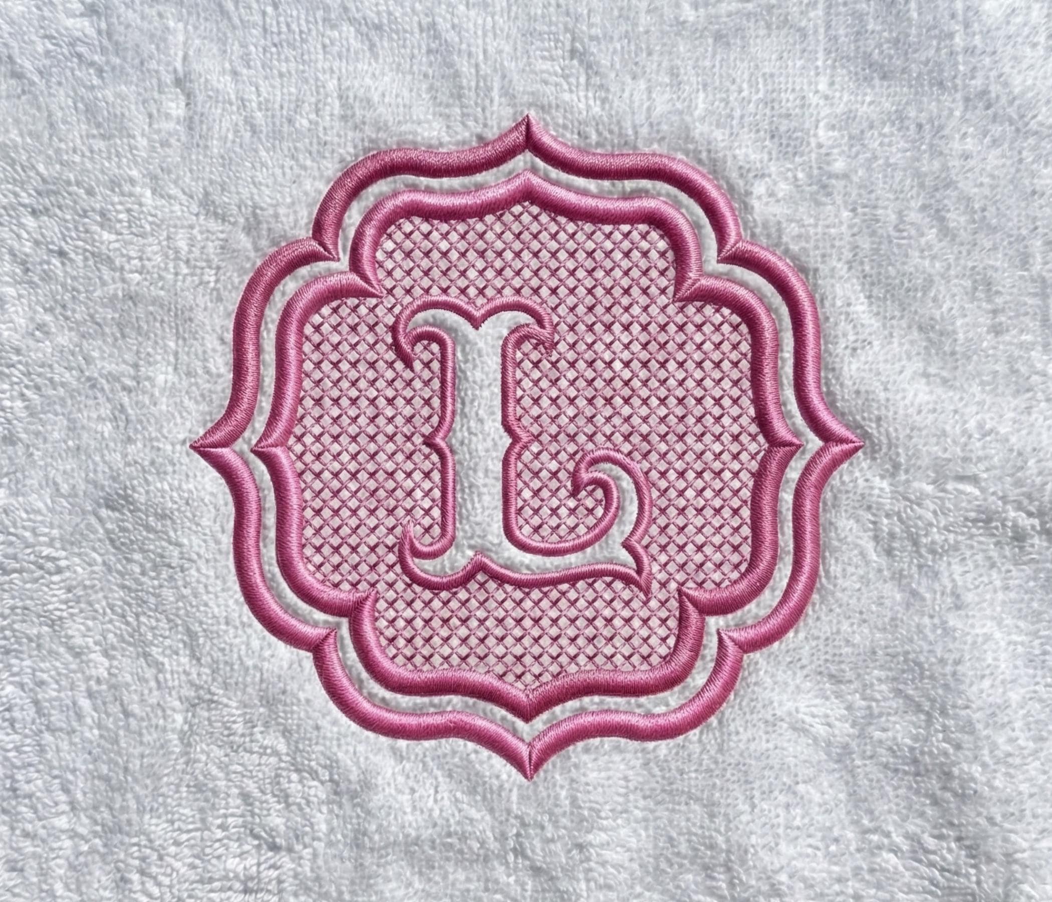 Embossed Monogram Embroidery Designs Font Towel Monogram Embroidery ...
