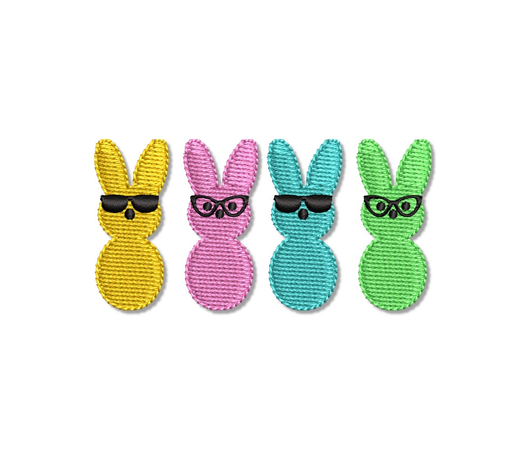 Easter Bunny Peep Embroidery Design - 2 Sizes, Peeps Embroidery Designs ...