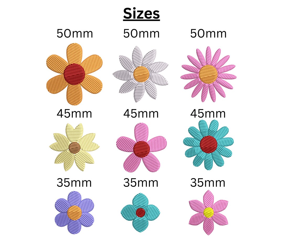 Mini Daisy Flower Embroidery Designs - Mini Embroidery Hoop Art - Daisy ...