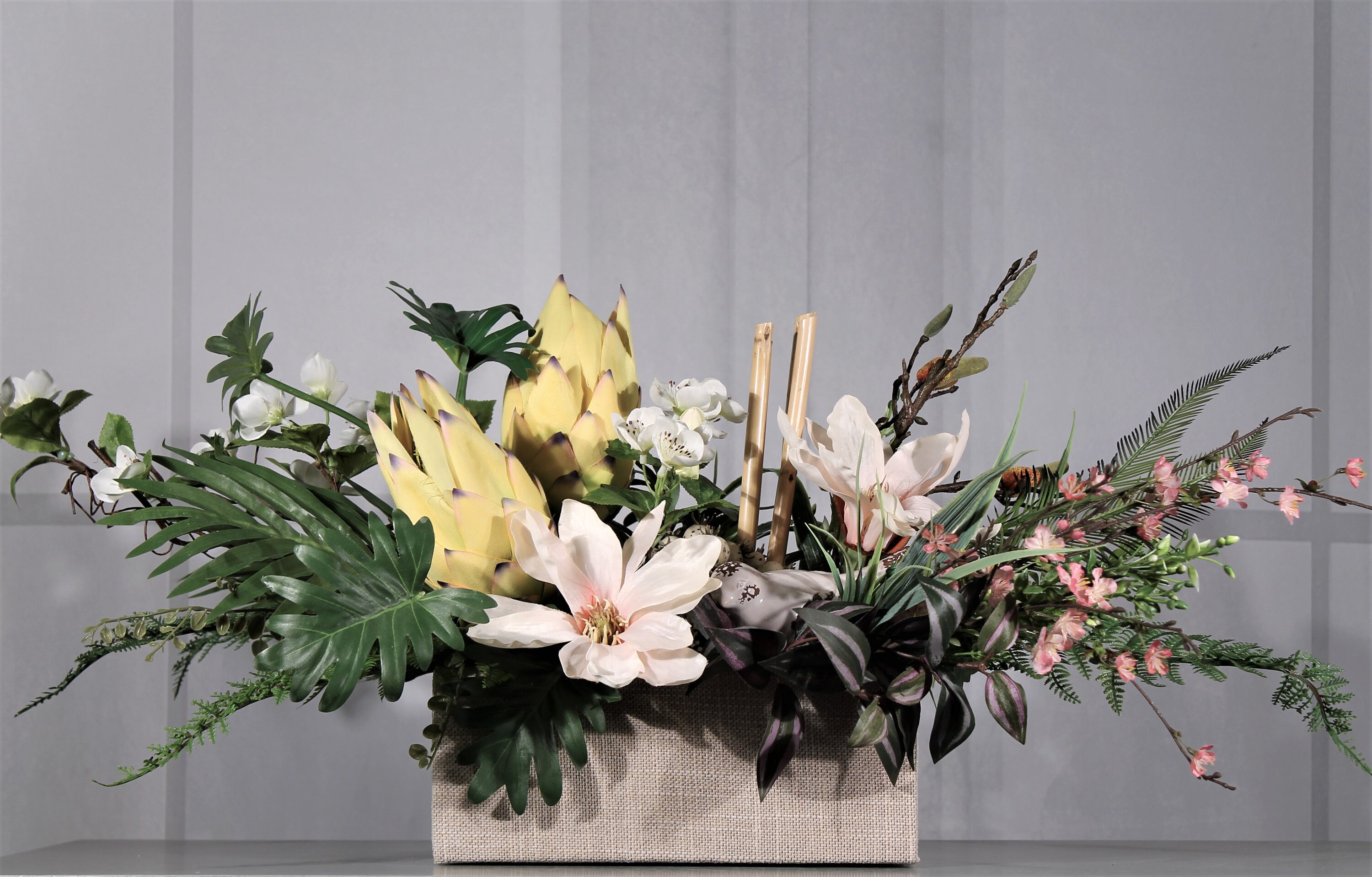 Silk Floral Arrangement Tropical Artificial Centerpiece Asian - Etsy