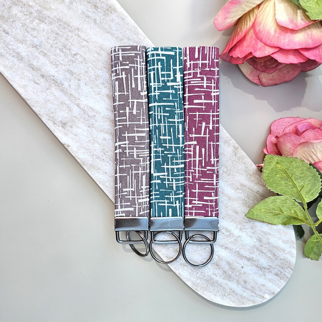 Linear Abstract Pattern Key Fob | Wristlet Keychain - Etsy