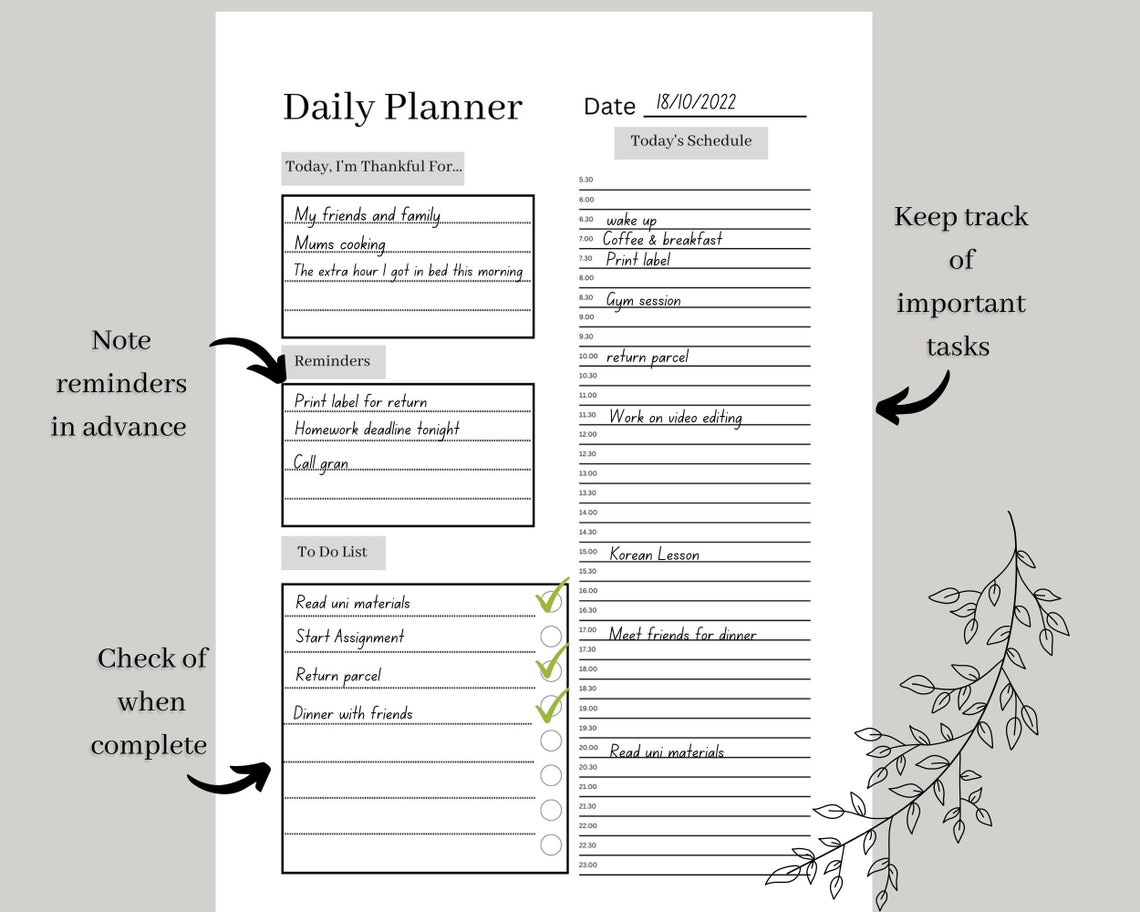 30 Minute Daily Planner and to Do List, Simple Planner, Productivity ...
