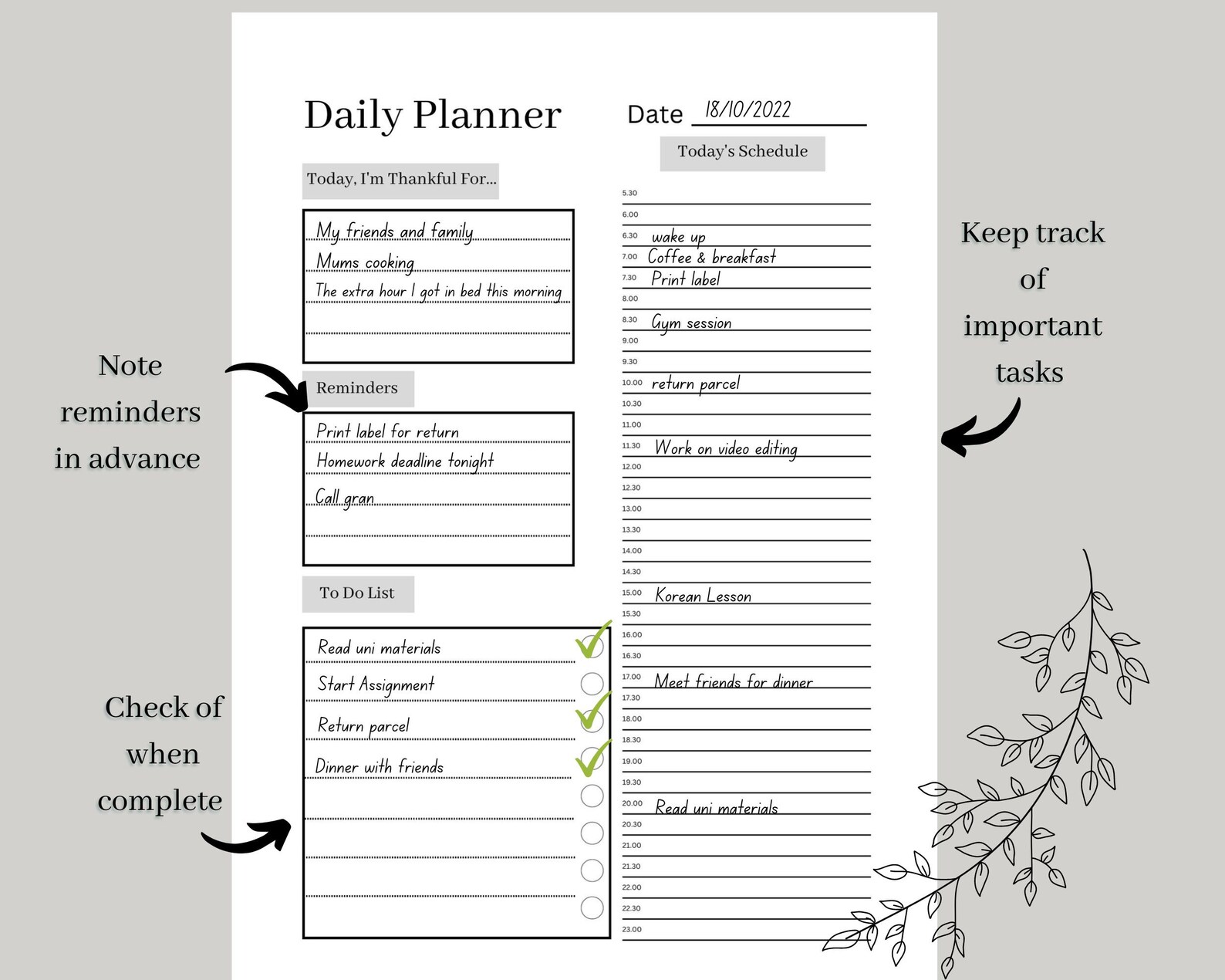 30 Minute Daily Planner and to Do List, Simple Planner, Productivity ...