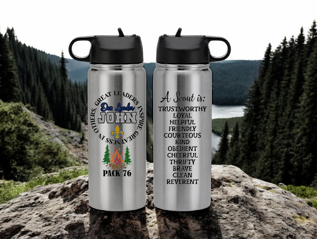 Scout Leader Gift, Stainless Steel Scout Water Bottle, Personalized ...