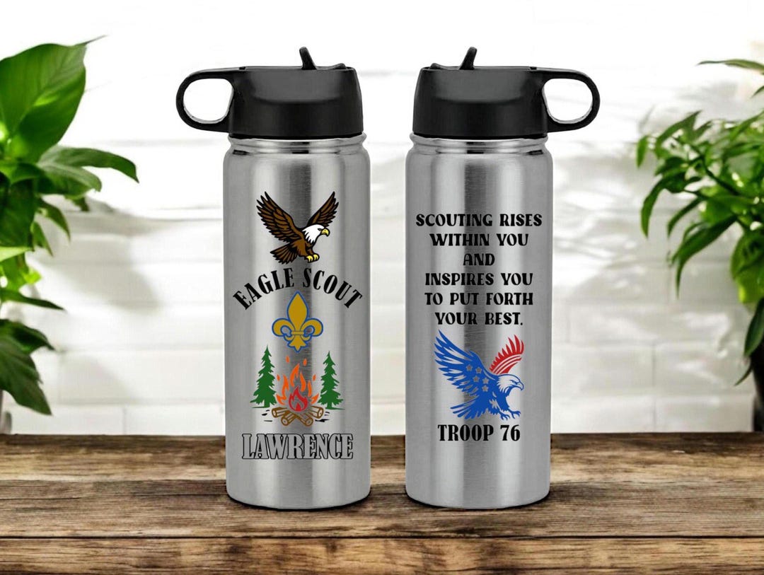 Eagle Scout Gift, Stainless Steel Eagle Scout Water Bottle, Personalized Eagle Scout Water ...