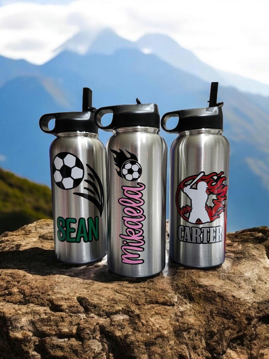 Personalized Stainless Steel Sports Water Bottle, Custom Water Bottle W ...