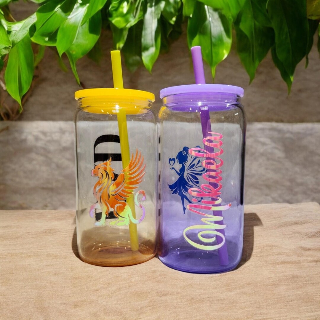 Personalized Mythical Creature Glass Cup: Phoenix, Unicorn, Mermaid - Etsy