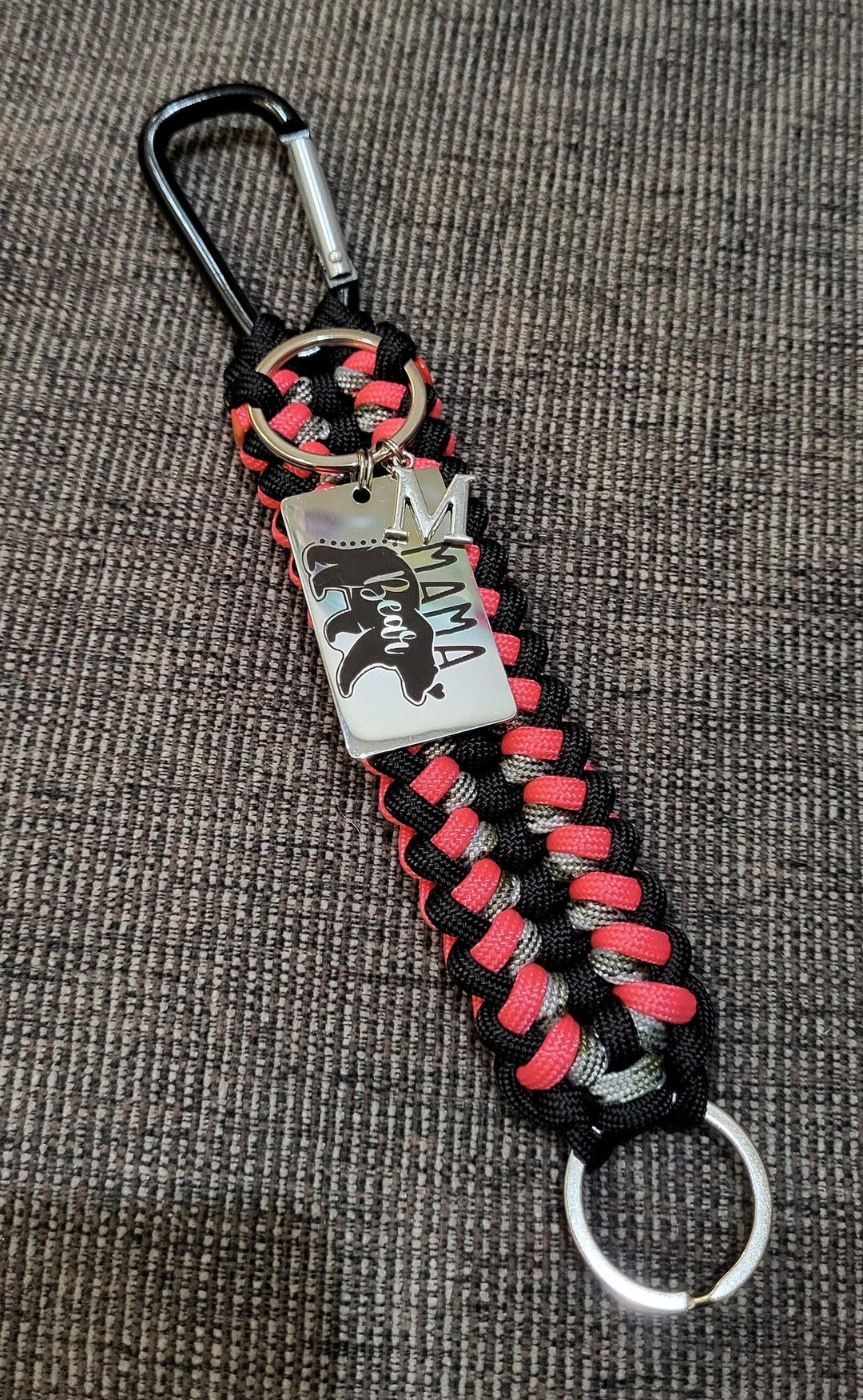 Paracord Keychain Lanyard W/carabiner, Personalized EDC Tactical ...