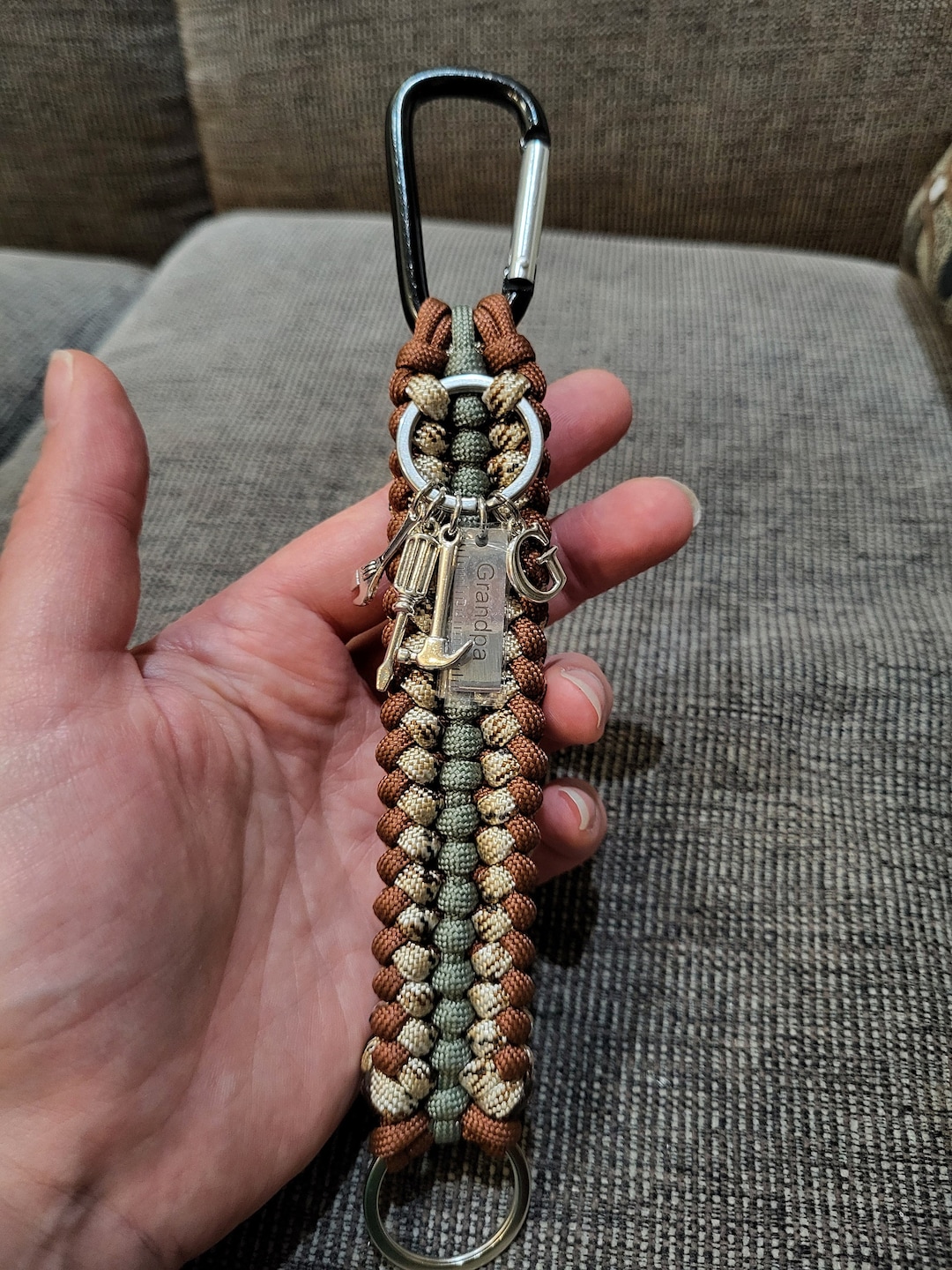 Paracord Keychain Lanyard W/carabiner, Personalized EDC Tactical ...