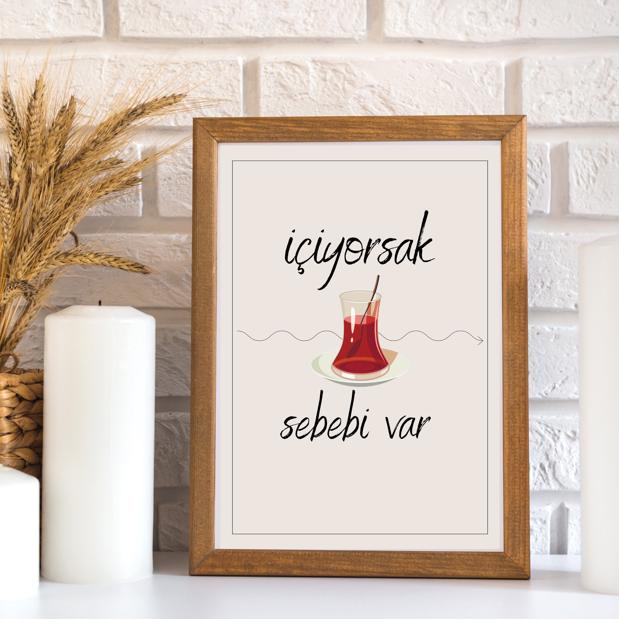 Dijital Poster, Duvar Dekorasyonu, Çay Severlere Hediye, Digital ...