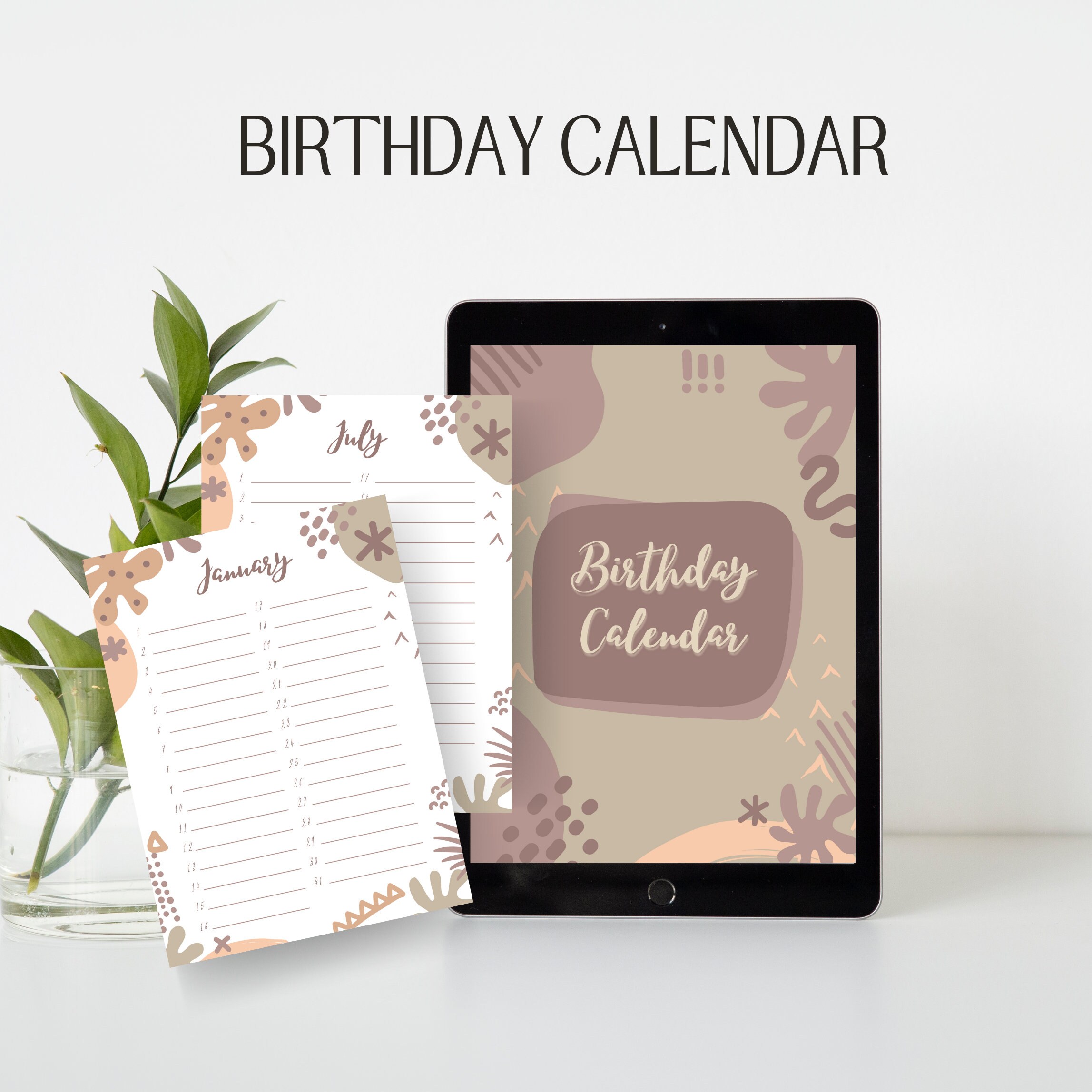 Digital Birthday Calendar Printable Never Forget a Birthday - Etsy