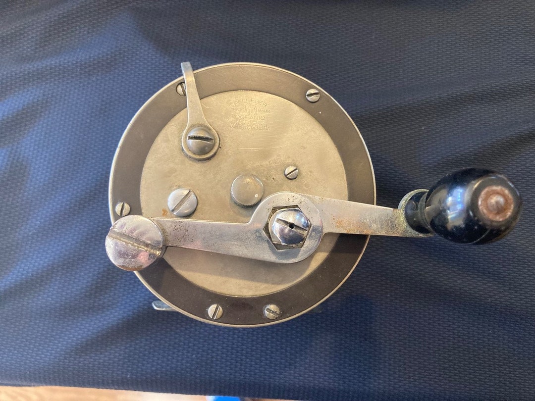 1921-1928 Pflueger Oceanic Surf Casting Reel #400 Bull Dog Trade Mark ...
