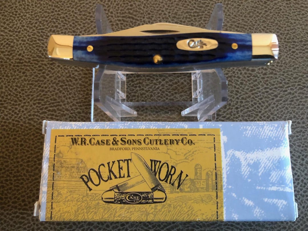 2005 Case XX Medium Stockman Knife 6344 SS, Beautiful Blue Jigged Bone ...