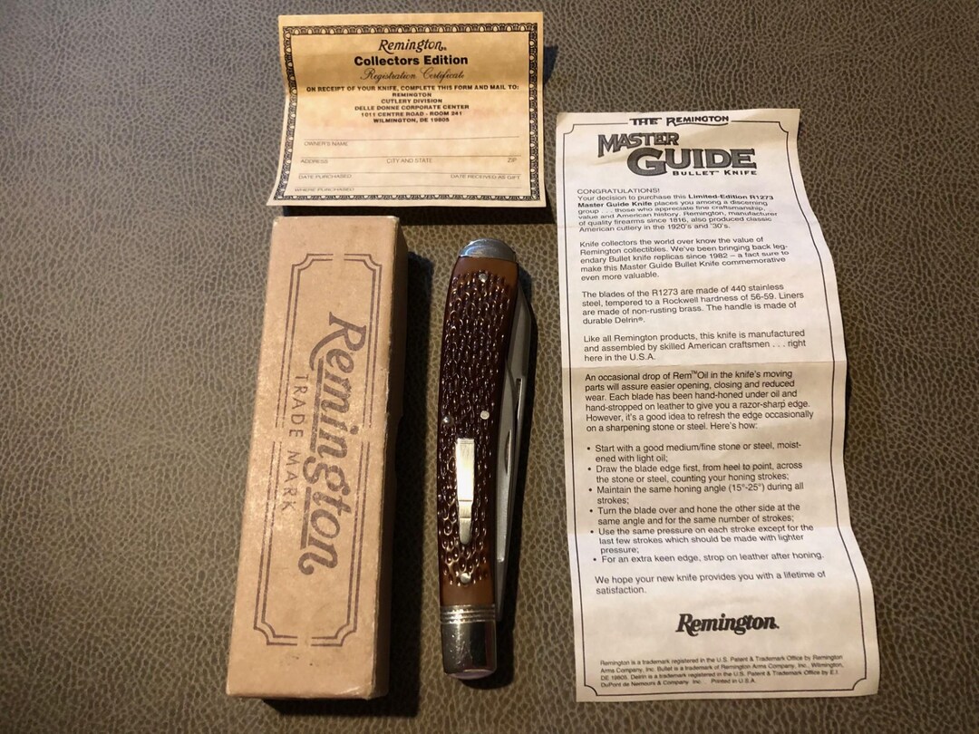 1995 Remington UMC U.S.A. Limited Edition Master Guide Bullet Knife # ...